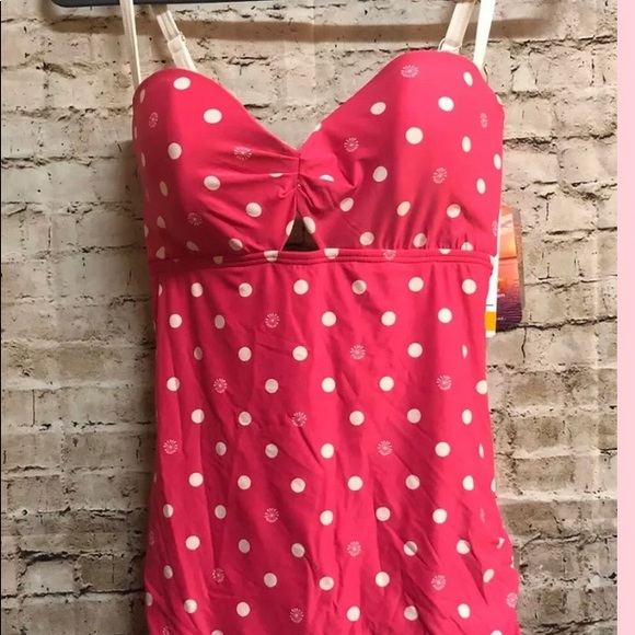 Coco Rave | Swim | Coco Rave Watermelon Pink White Polka Dot Swimdres ...